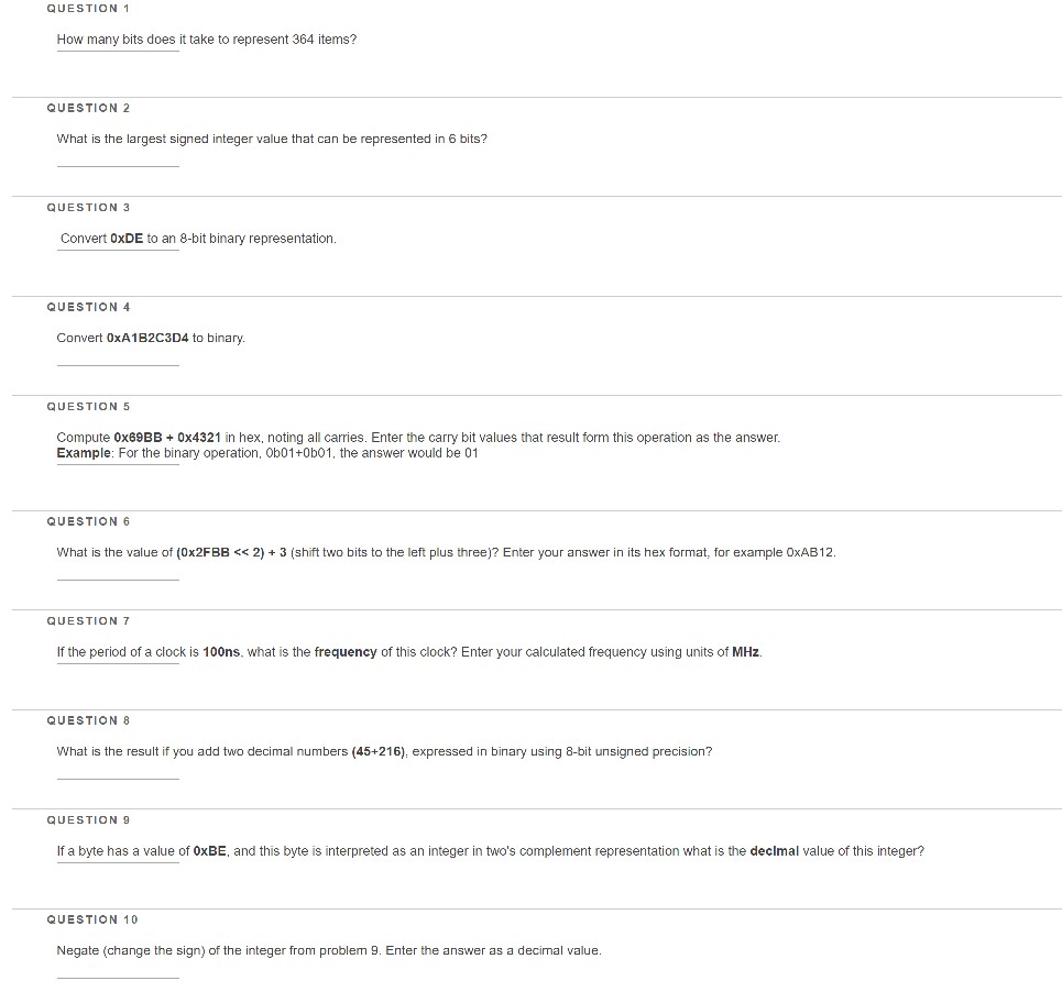 Solved QUESTION 1 How many bits does it take to represent | Chegg.com