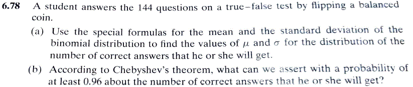 Solved 6.78 A student answers the 144 questions on a | Chegg.com