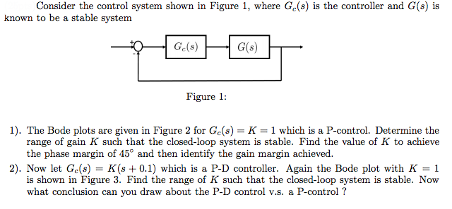 Consider the control system shown in Figure 1, where | Chegg.com