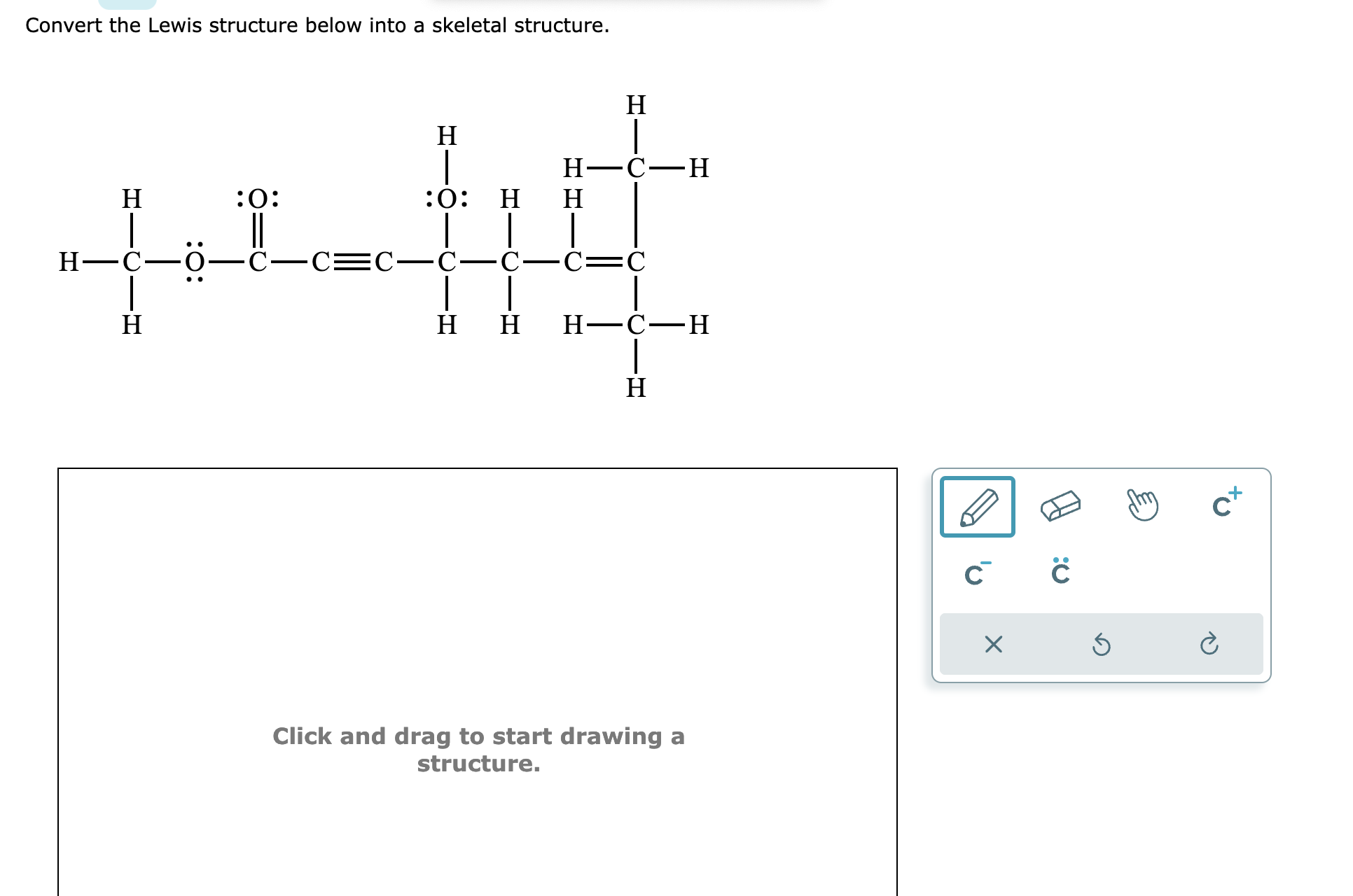 Solved Convert the Lewis structure below into a skeletal | Chegg.com