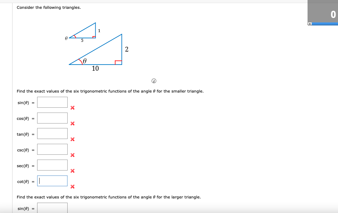 Solved Consider the following triangles. Find the exact | Chegg.com