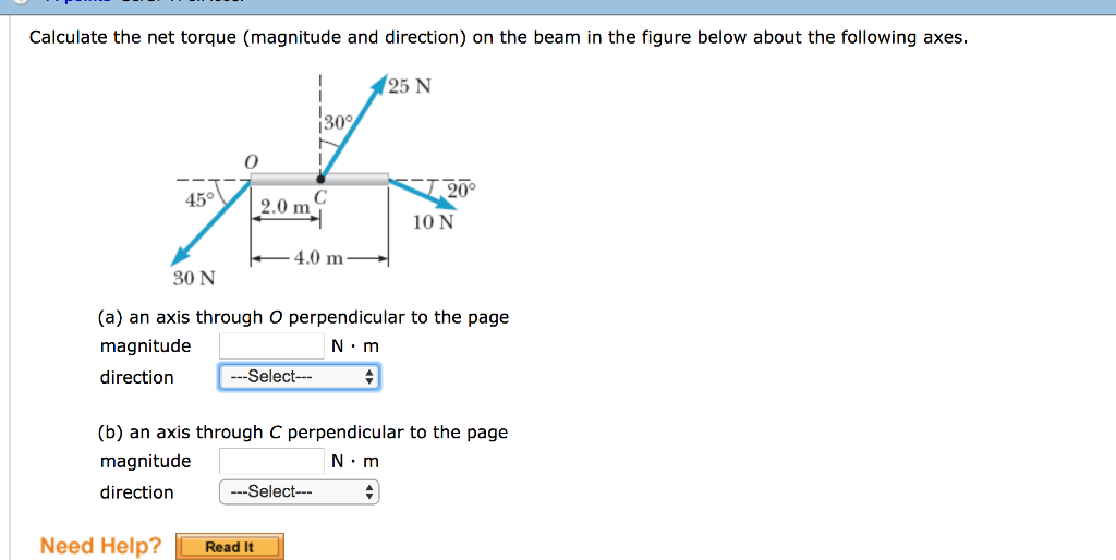 Solved Calculate the net torque (magnitude and direction) on | Chegg.com