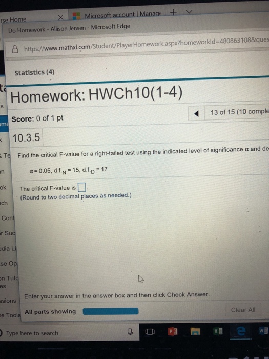 Solved Home Do Homework - Allison Jensen - Microsoft Edge | Chegg.com