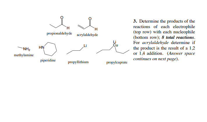 Solved propionaldehyde H acrylaldehyde 3. Determine the | Chegg.com