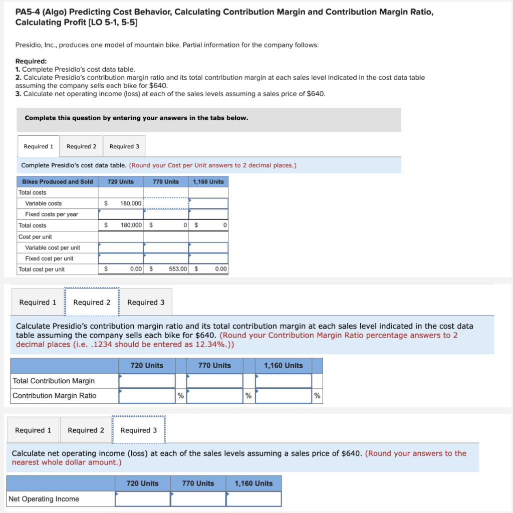 Solved PA5-4 (Algo) Predicting Cost Behavior, Calculating | Chegg.com
