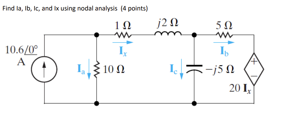 Solved Find Ia, Ib, Ic, and Ix using nodal analysis (4 | Chegg.com