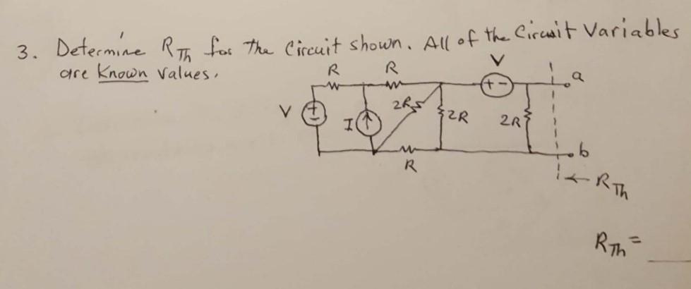 Solved 3. Determine Rth for the Circuit shown. All of the | Chegg.com