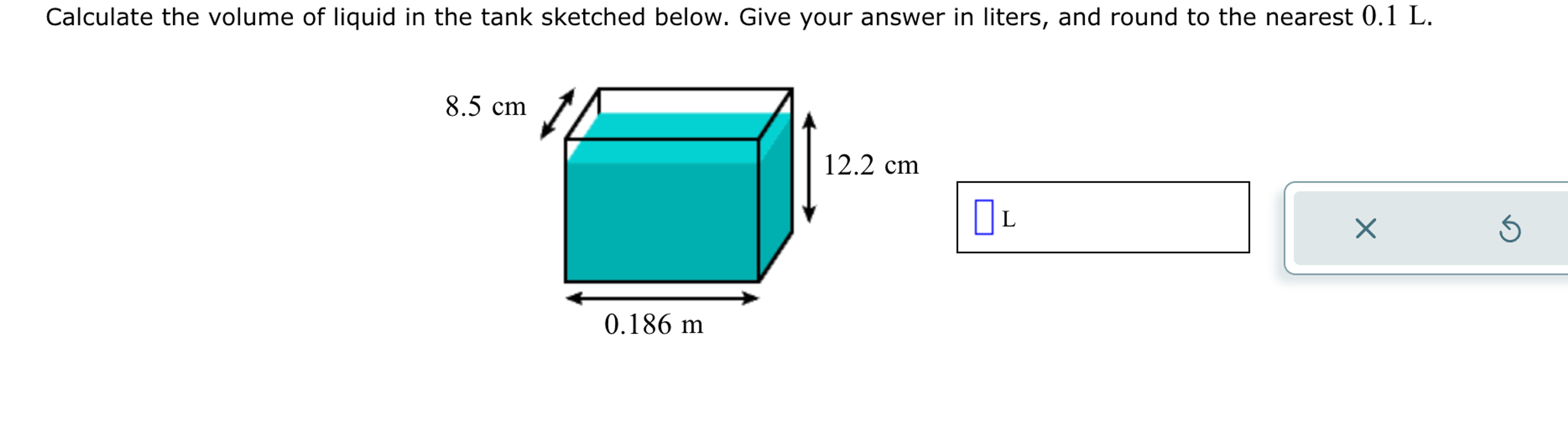 Solved Calculate the volume of liquid in the tank sketched | Chegg.com