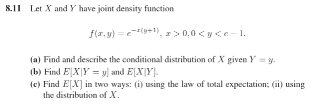 Solved 8.11 Let X and Y have joint density function | Chegg.com