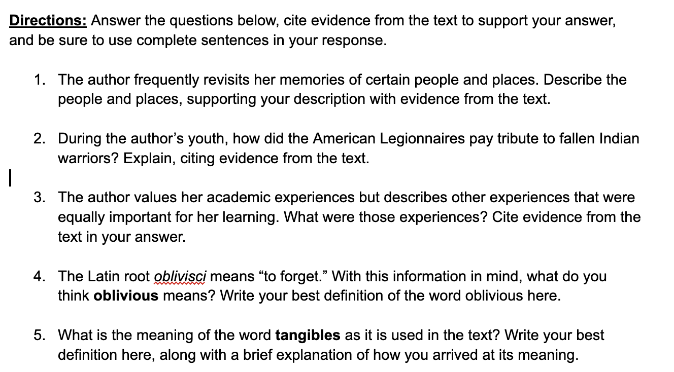Directions: Answer the questions below, cite evidence | Chegg.com