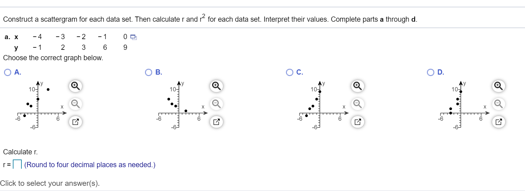 Solved Construct a scattergram for each data set. Then | Chegg.com