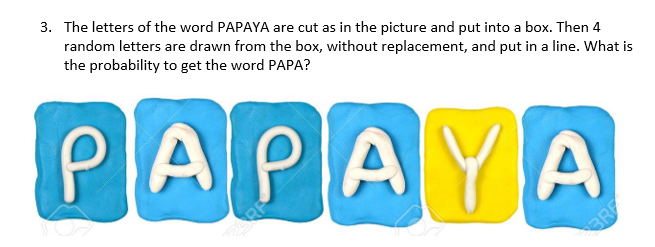 Solved 3. The letters of the word PAPAYA are cut as in the | Chegg.com