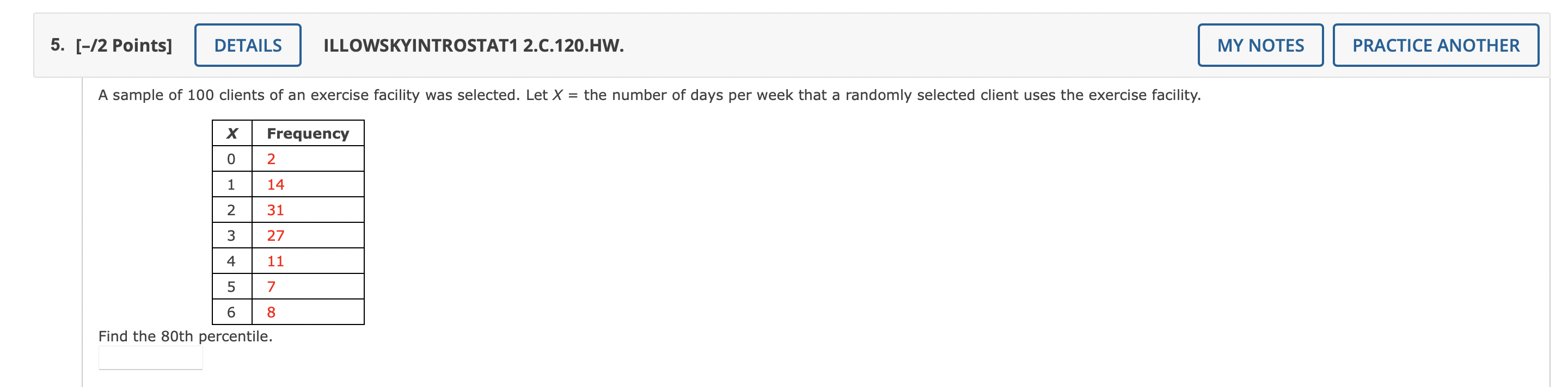 Solved 5. [-/2 Points] DETAILS ILLOWSKYINTROSTAT1 | Chegg.com