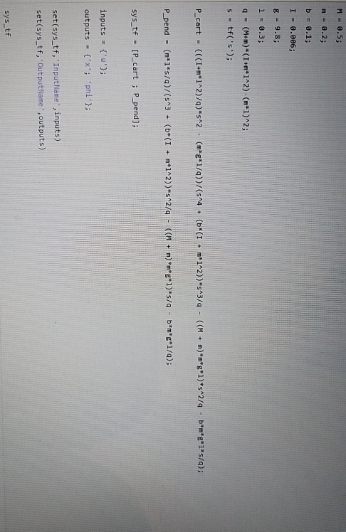 Solved write a matlab program for simple inverted pendulum | Chegg.com