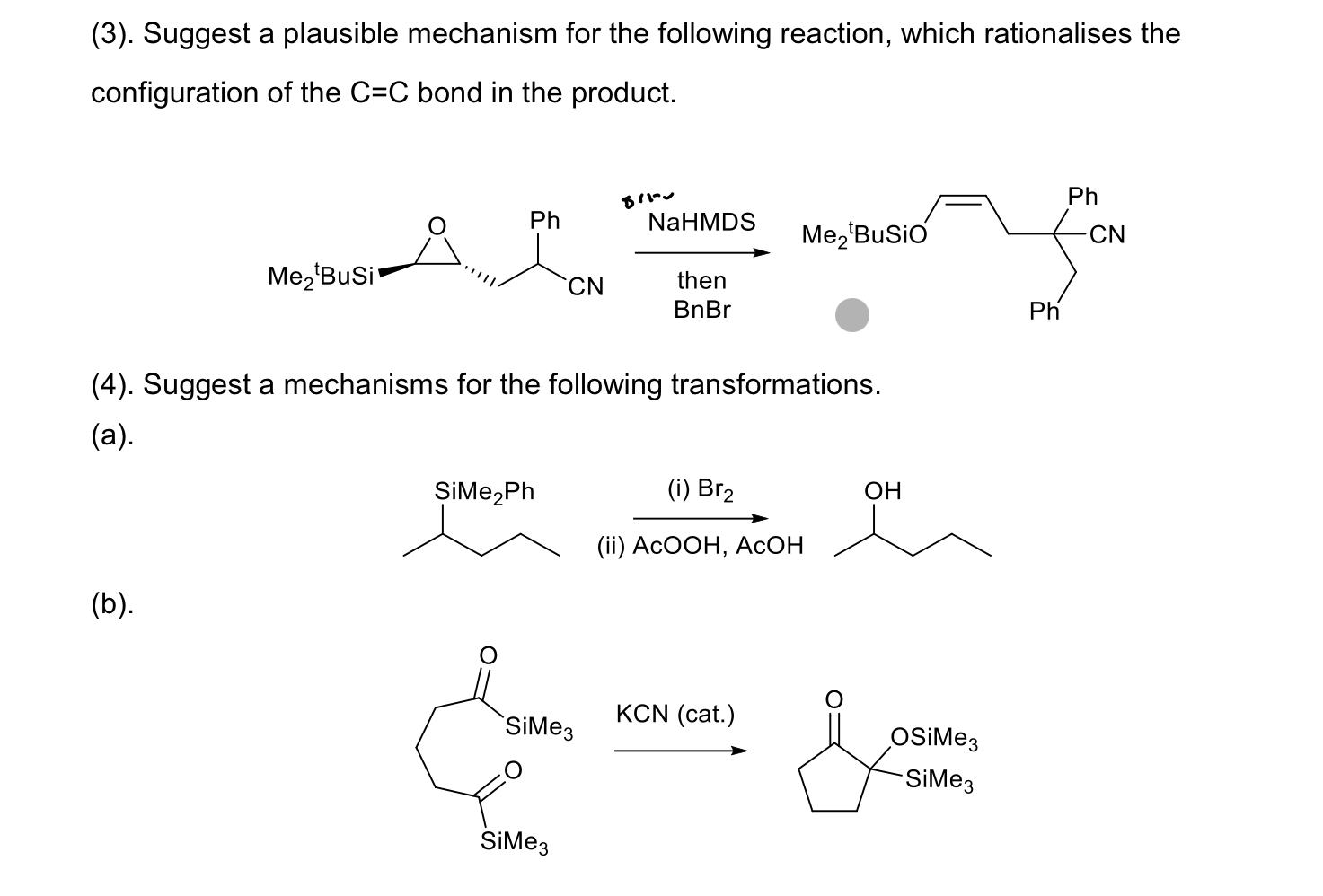 (3). ﻿Suggest a plausible mechanism for the following | Chegg.com