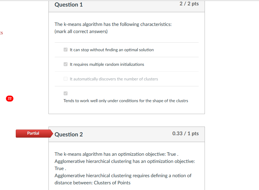 Solved The k-means algorithm has the following | Chegg.com