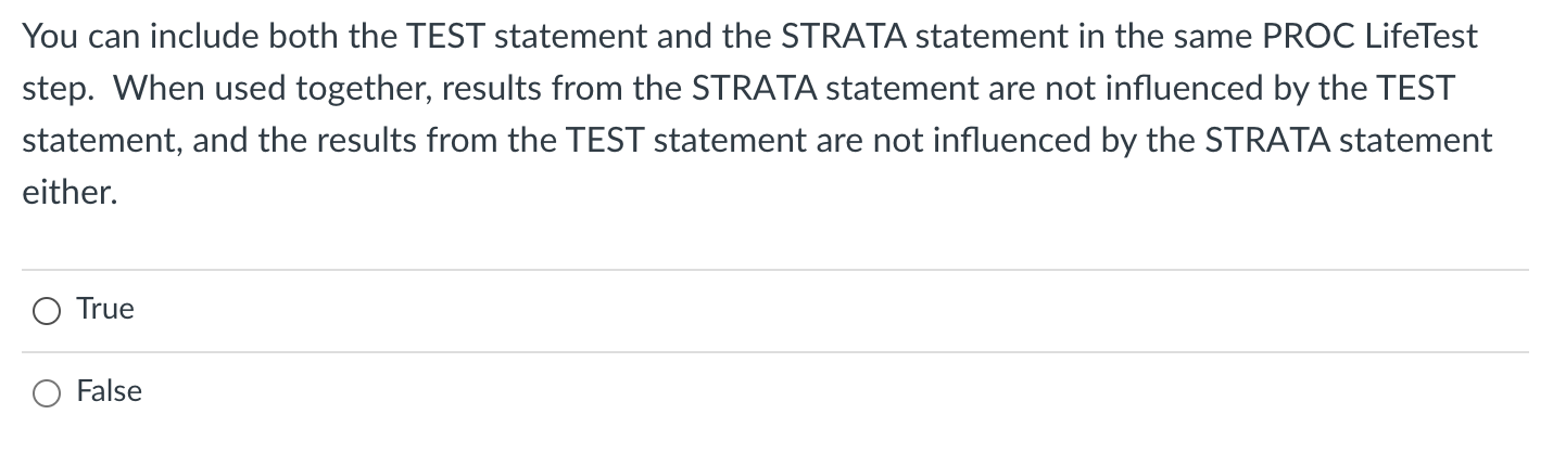 Solved You can include both the TEST statement and the | Chegg.com
