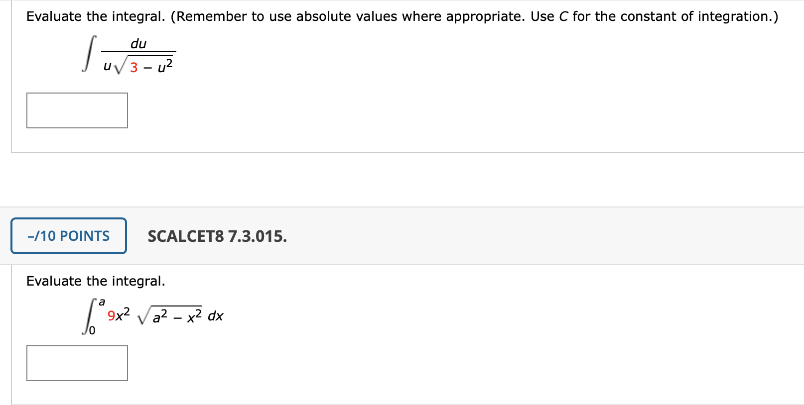 Solved Evaluate the integral. (Remember to use absolute | Chegg.com