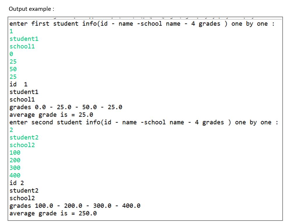 Solved Declare a Student class, with the following | Chegg.com