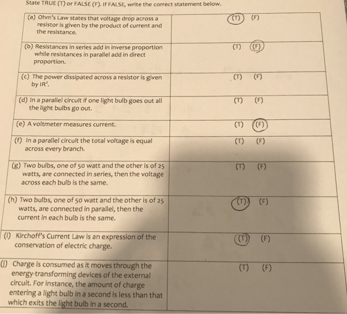 Solved State True T Or False F If False Write The