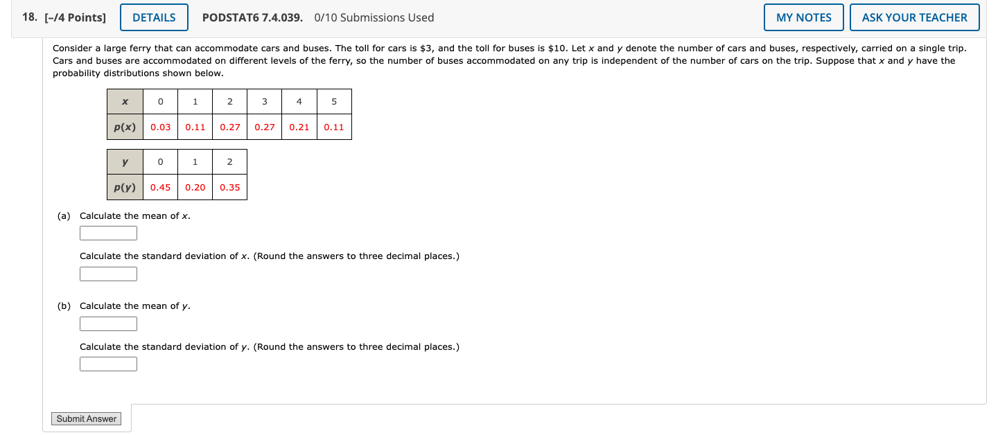Solved probability distributions shown below. (a) Calculate | Chegg.com