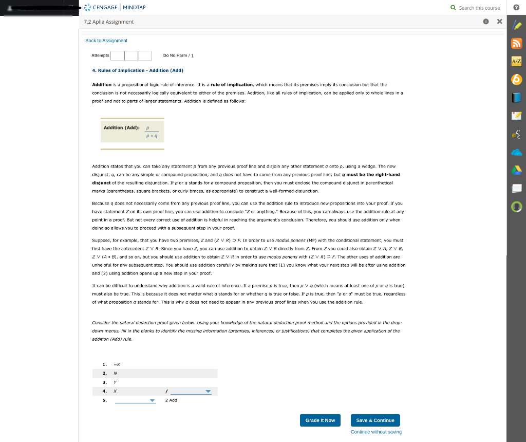 4. Rules of Implication - Addition (Add) Addition is | Chegg.com