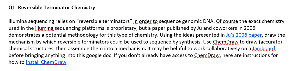 Solved Q1: Reversible Terminator Chemistry Illumina | Chegg.com