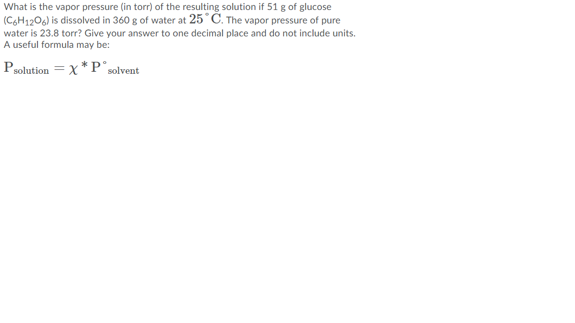 Solved What is the vapor pressure (in torr) of the resulting | Chegg.com