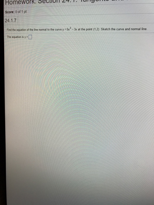 Solved Find the equation of the line normal to the curve y = | Chegg.com