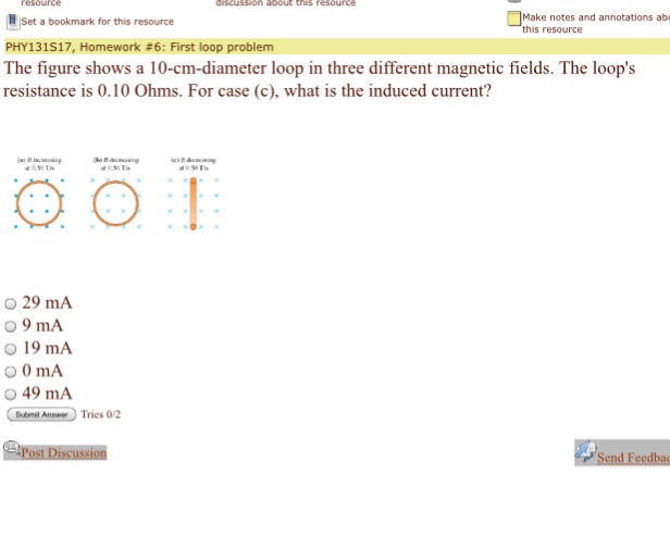 Solved The figure shows a 10-cm-diameter loop in three | Chegg.com
