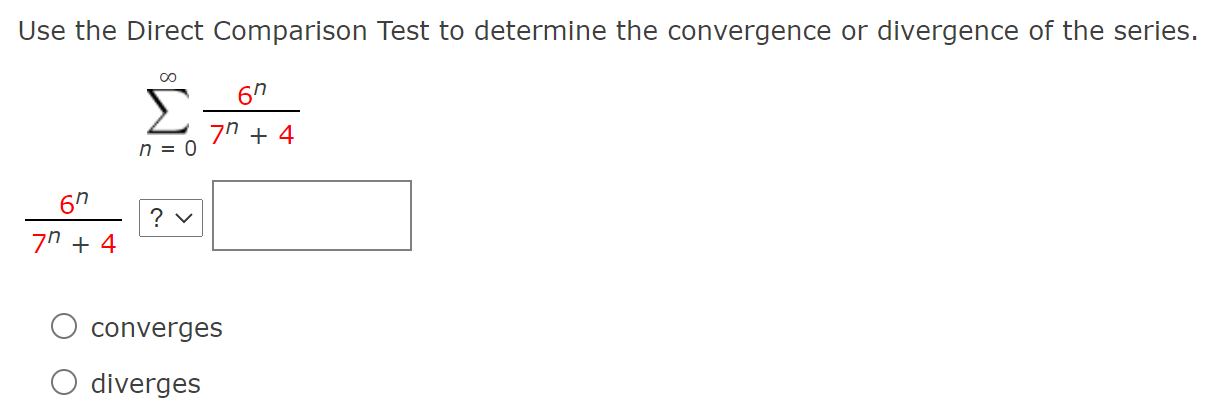 Solved Use the Direct Comparison Test to determine the | Chegg.com