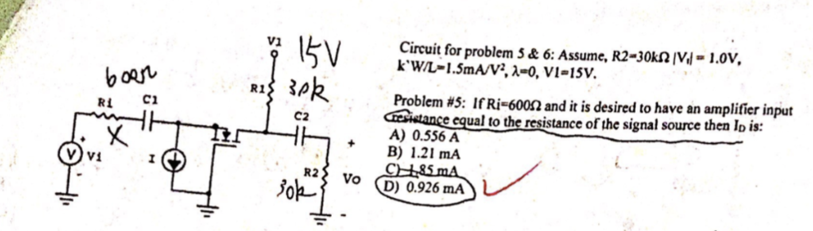 Solved Electronics problem Please answer with all the | Chegg.com