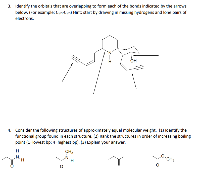 [Solved]: 3. Identify the orbitals that are overlapping to