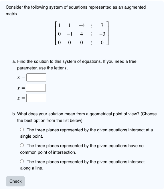 Solved Consider the following system of equations | Chegg.com