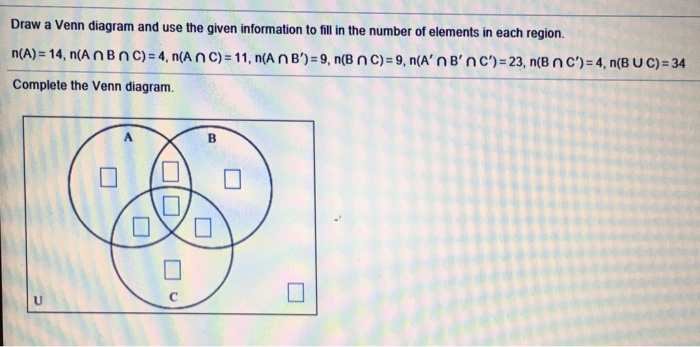 Solved Draw a Venn diagram and use the given information to | Chegg.com