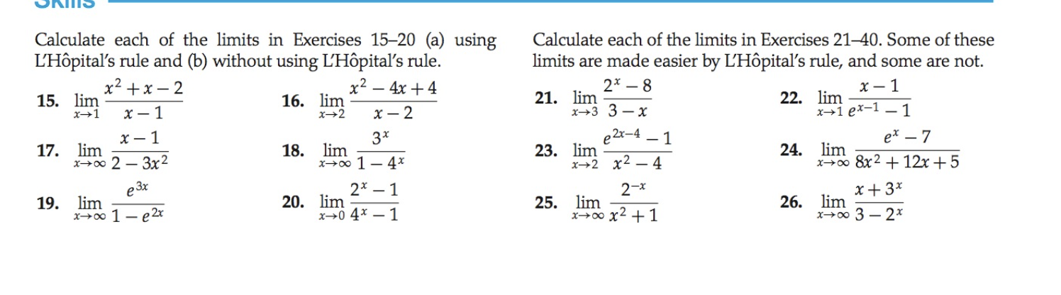 Solved Calculate each of the limits in Exercises 15-20 (a) | Chegg.com