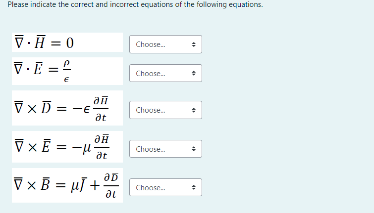 Solved Please indicate the correct and incorrect equations | Chegg.com