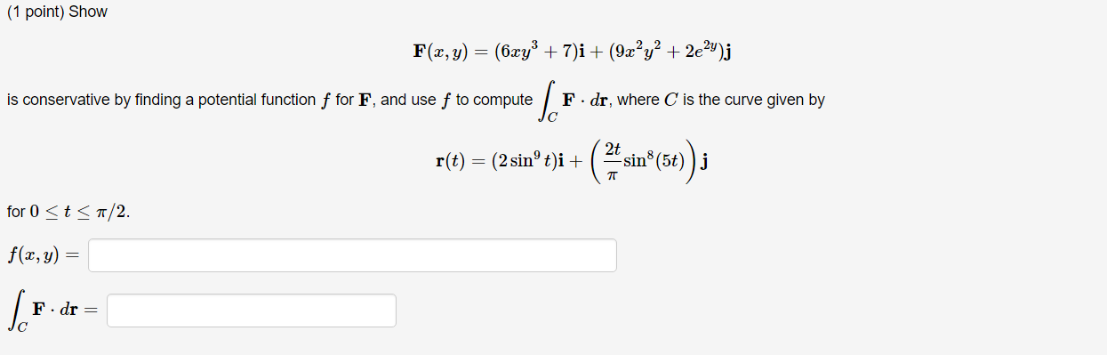 Solved Problem 7. (1 ﻿point)ShowF(x, | Chegg.com