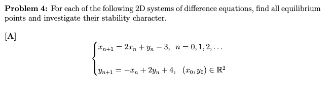 Solved Problem 4: For each of the following 2D systems of | Chegg.com