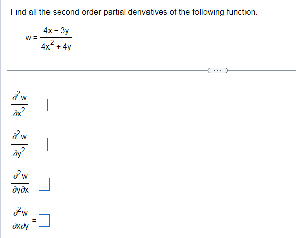 Solved Find all the second-order partial derivatives of the | Chegg.com