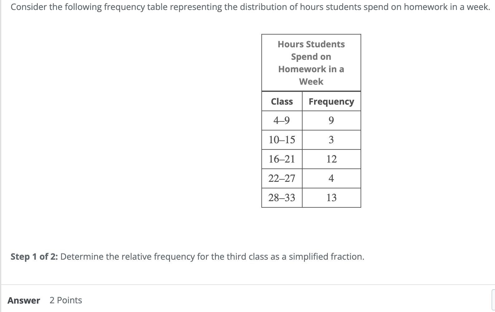 Solved Consider the following frequency table representing | Chegg.com