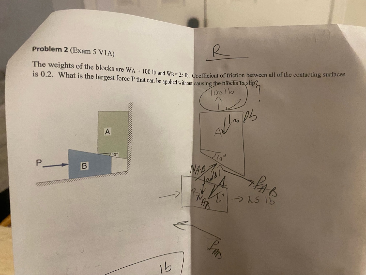 Solved Problem 2 (Exam 5 ﻿V1A)The weights of the blocks are | Chegg.com