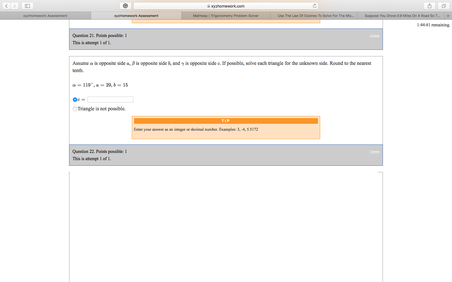 Solved xyzhomework.com G xyzHomework Assessment xyzHomework | Chegg.com