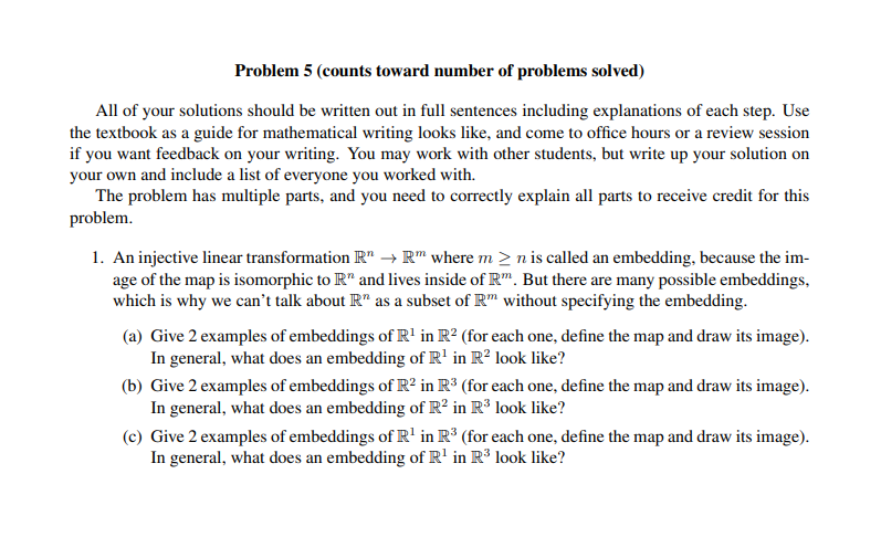 Problem 5 (counts toward number of problems solved) | Chegg.com