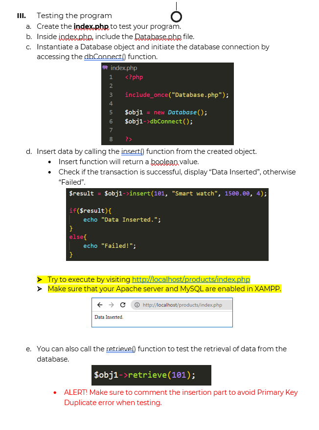 Practice: Database and Table Preparation I. Prepare | Chegg.com