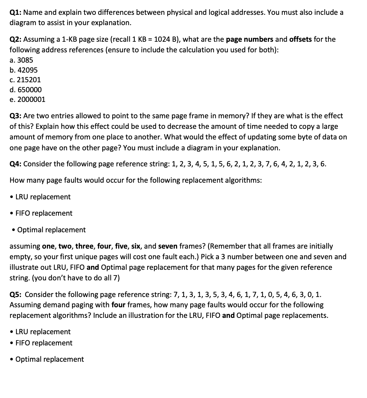 Solved Q1: Name and explain two differences between physical | Chegg.com
