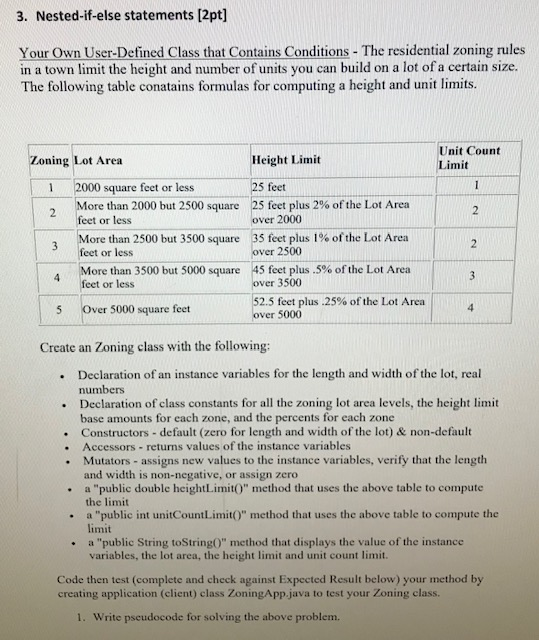3. Nested-if-else statements [2pt] Your Own | Chegg.com