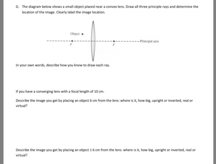 Solved G、 The diagram below shows a small object placed near | Chegg.com Solved G、 The diagram below shows a small object placed near | Chegg.com