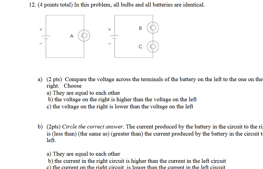 Solved 11. (6 pts) In each of the drawings below, E = 6.0 | Chegg.com