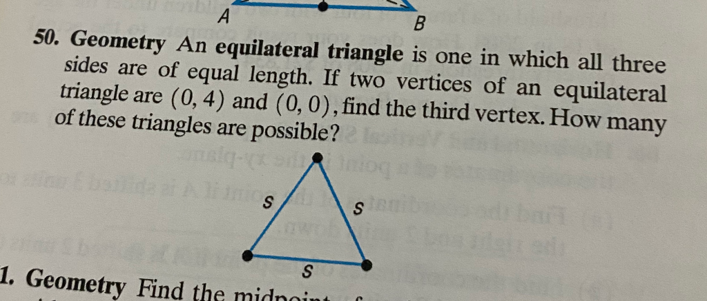 Solved А B 50. Geometry An equilateral triangle is one in | Chegg.com